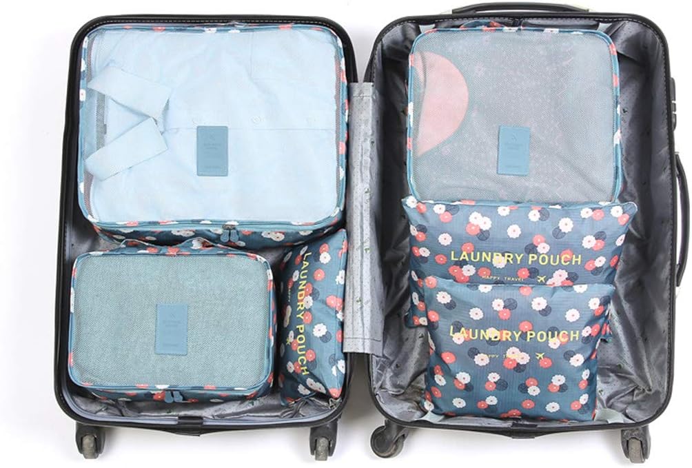Travel Organiser, Travel Essentials Bag, 6 Pieces Packing Cubes ...