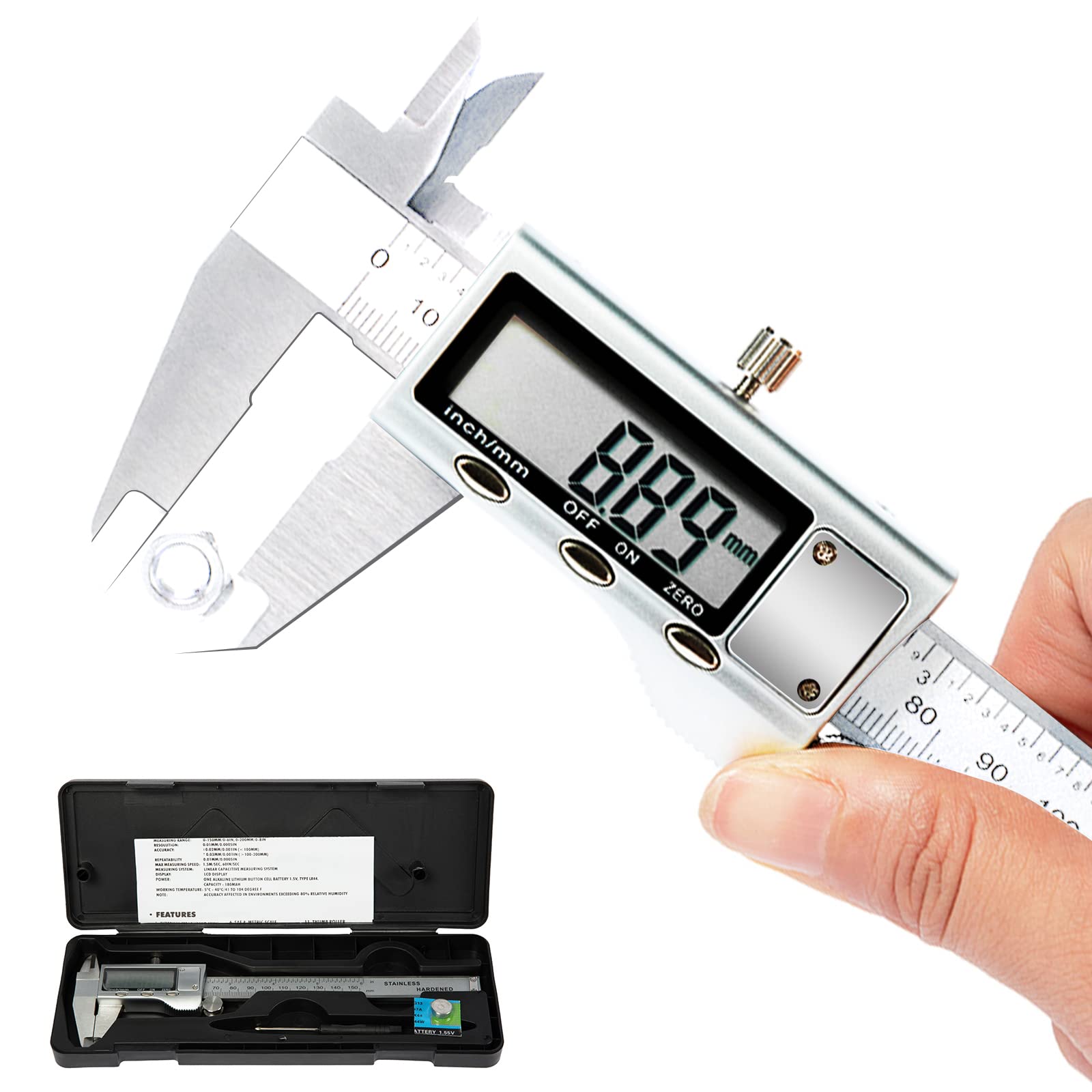 Mua Beslands Digital Caliper 0-6"/0-150mm Electronic Vernier Caliper ...