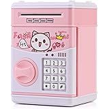 Amazon.com: KMiKE Electronic Cat Piggy Bank for Kids Cash Coin Cartoon ATM Money Saver Coin Bank ...