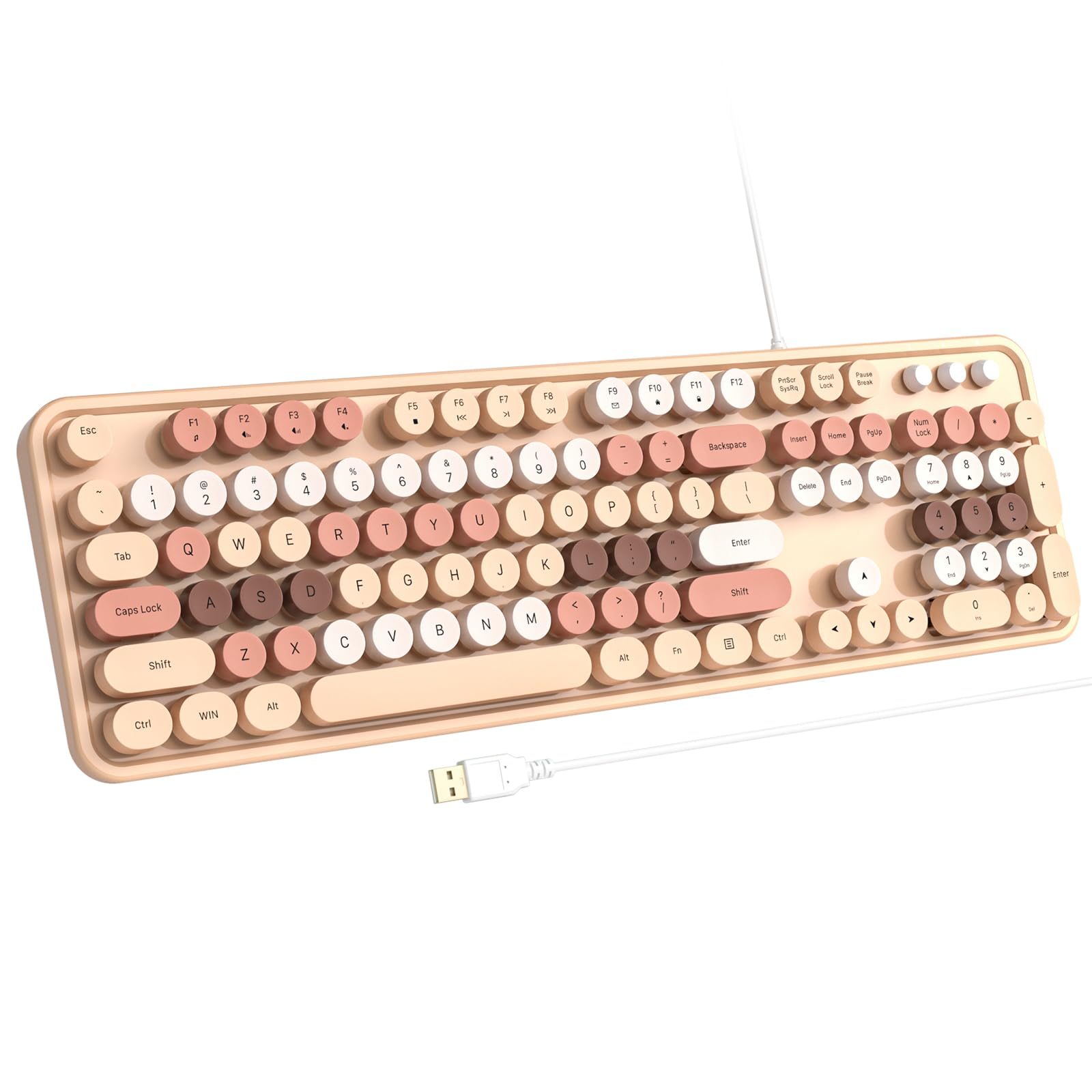 Atelus Computer Wired Keyboard, Plug Play USB Full-Size Keyboard with ...