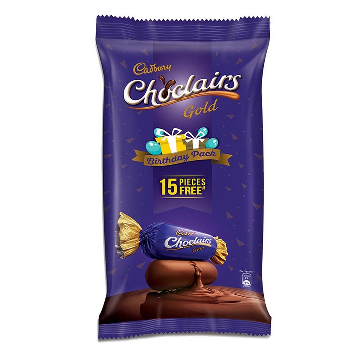 Cadbury Choclairs Gold Birthday Pack, 655.5g (Pack of 100 with Free 15 ...