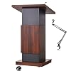 Mfallon Portable Podium with Locking Wheels, Office Conference Room ...