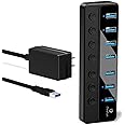Amazon.com: USB Hub, 7-Port USB 3.0 Hub, Qeefun USB Hub 3.0 Powered, USB Adapter USB Extender ...