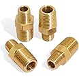 Amazon.com: KOOTANS 1/4 NPT x 1/8 NPT Male Solid Brass Nipples, Heavy Brass Pipe Adapter ...