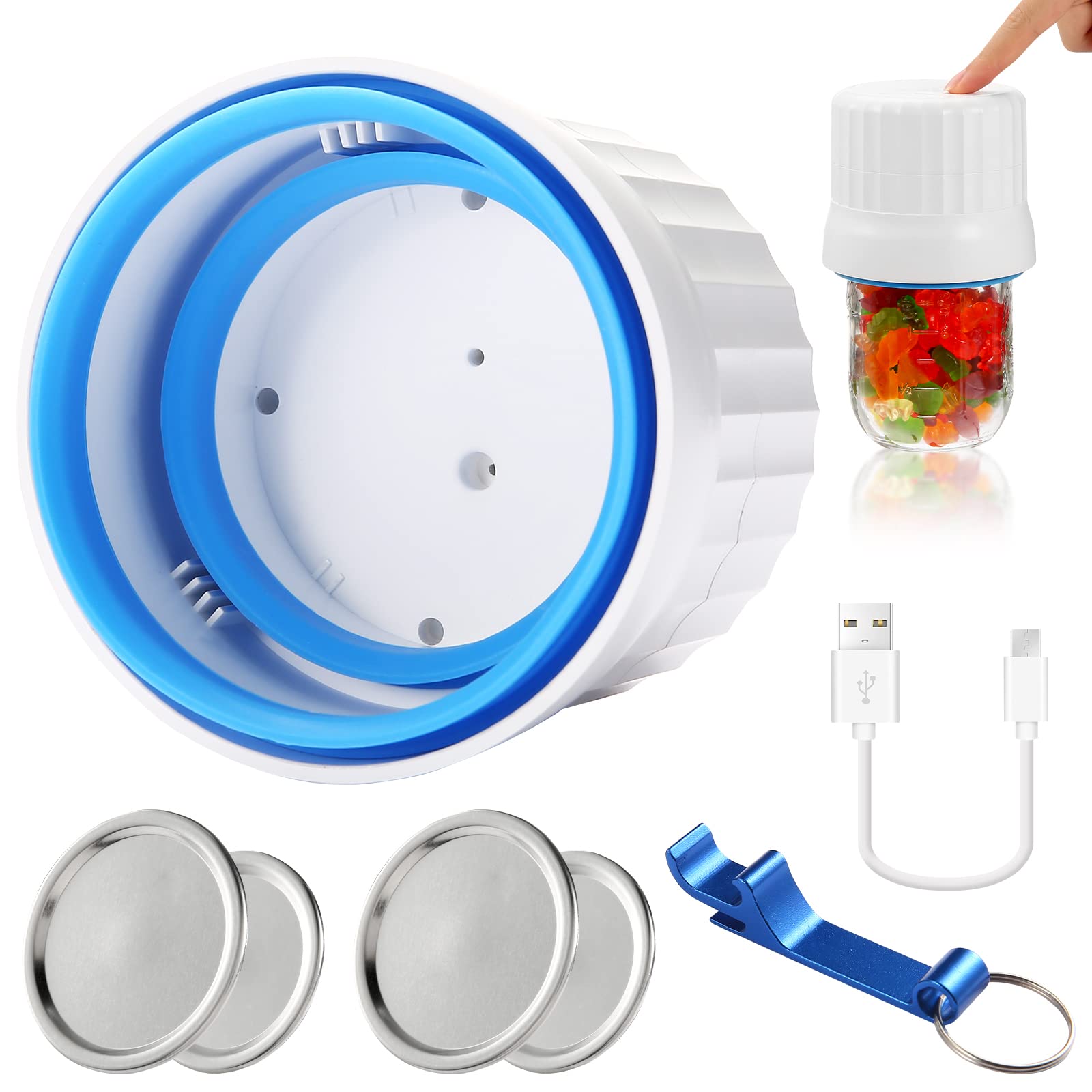 Electric Mason Jar Vacuum Sealer Kit :Cordless Vacuum Sealer Kit for ...