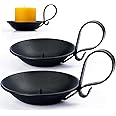 Amazon.com: AGLARY 2PCS Matte Black Iron Pillar Candle Holders, with Handle, Simple Industrial ...