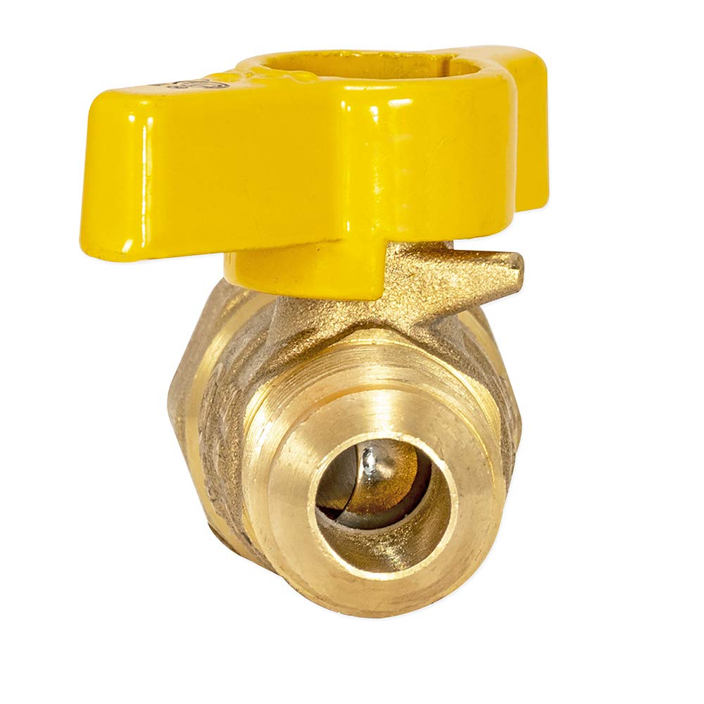 Eastman Brass Straight Gas Ball Valve Connector With Quarter-Turn Lever ...
