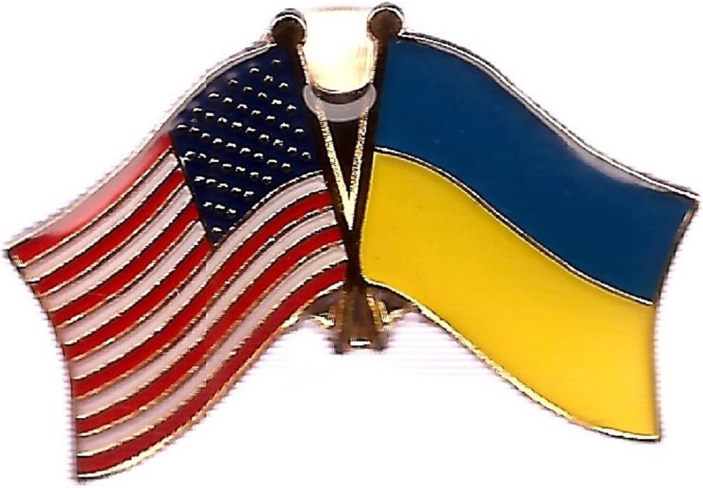 Amazon.com: Pack of 3 Ukraine & US Crossed Double Flag Lapel Pins ...