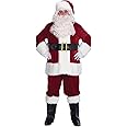 Amazon.com: Halco 10 Pc Burgundy Velvet Complete Santa Suit Costume ...