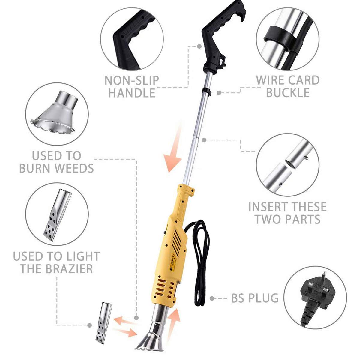 Weed Killer Electric, Eco Weed Burner, BBQ Igniter Stick With 2000w ...