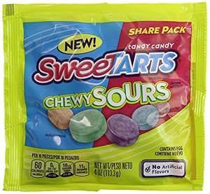Amazon.com : SweeTARTS Chewy Sours Share Pack, 4 Ounce (Pack of 12 ...