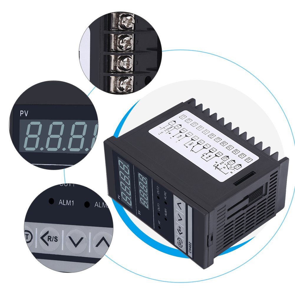 Temperature Switch, CH402 AC85-264V High Precision Smart PID Temperature Controller Thermostat ...