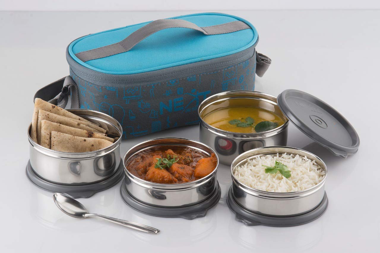 Buy NEXT Stainless Steel Lunch Box 4 with Bag for Office Containers ...