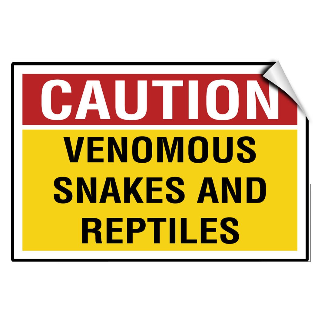 Caution Venomous Snakes and Reptiles Activity Label Decal Sticker 7 ...