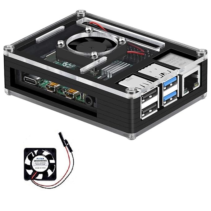 Amazon.in: Buy REES52 Raspberry Pi 4 Acylic Case, Pi 4b Case for Raspberry Pi 4 Model B ...