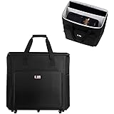 Amazon.com: CURMIO Rolling Desktop Computer Carrying Case with Wheels ...