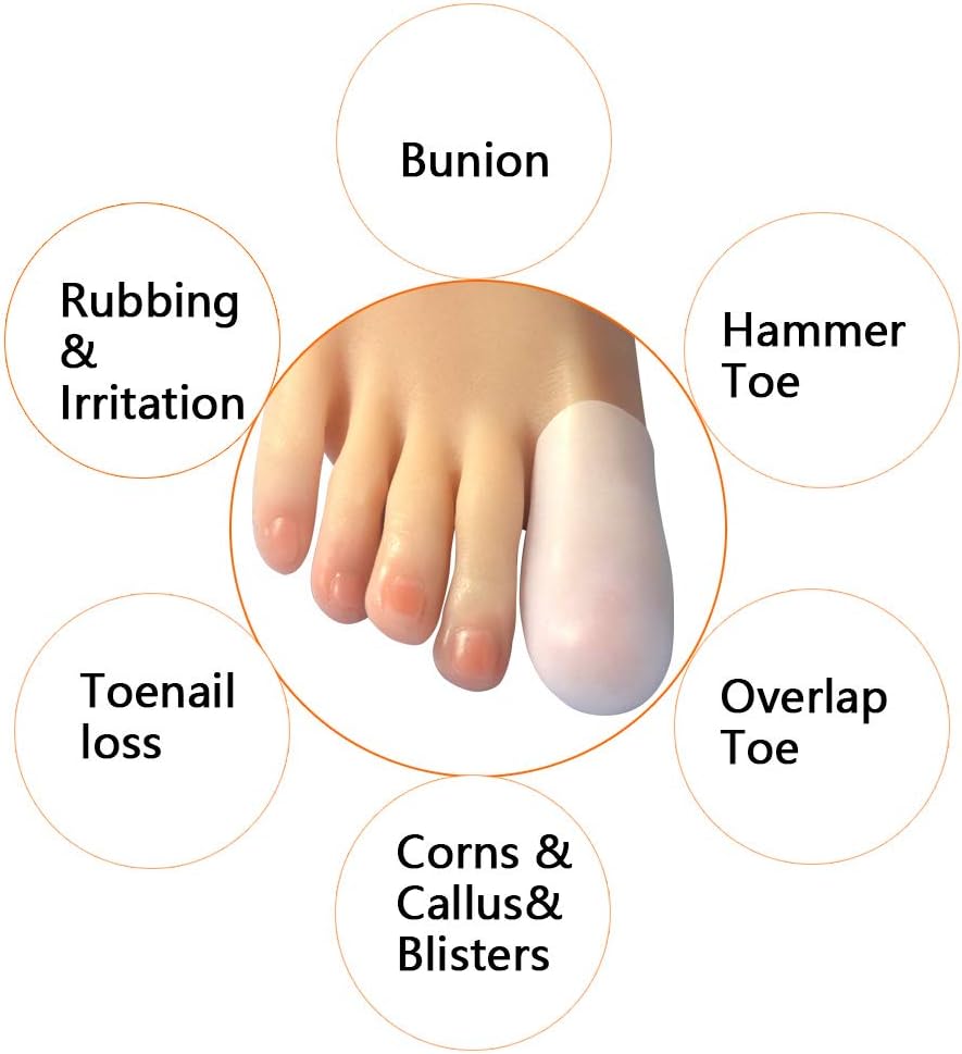 10 Pack Big Toe Caps, Gel Toes Covers Sleeves Tubular Bandage for ...