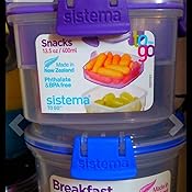Sistema Snacks To Go Food Storage Container - Assorted Colours: Amazon ...