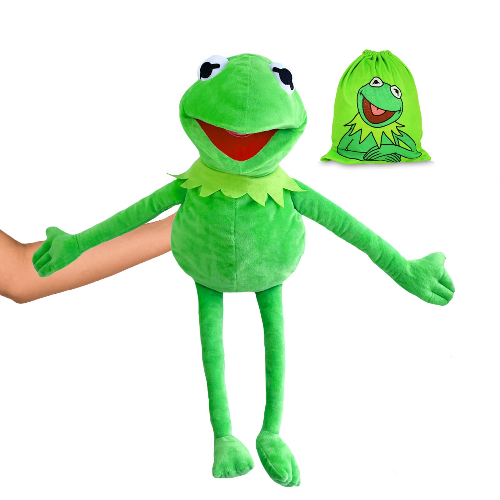 Kermit Frog Puppet with Bag, The Puppet Movie Show Soft Stuffed Plush ...