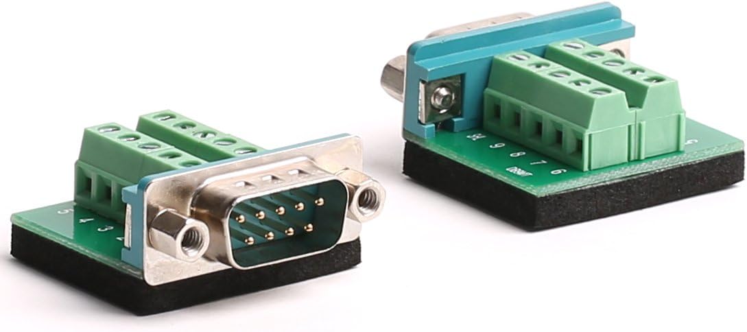 DB9 breakout board DB9 RS232 serial male to terminal block 10P adapter ...