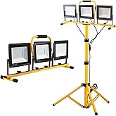 21000 Lumen Work Lights with Stand, 3 Adjustable Head LED Work Light ...