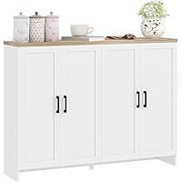 DORTALA Kitchen Buffet Sideboard, Wood Storage Cabinet with 3 Drawers ...