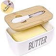Amazon.com | Rdipsie Large Butter Dish,Ceramic Butter Dish with lid and knife,quality Silicone ...