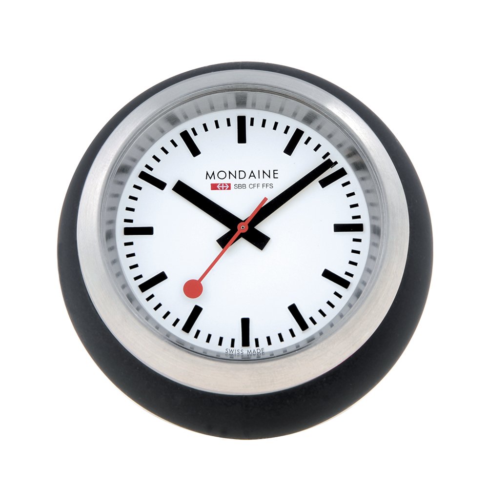 Mondaine Official Swiss Railways Watch Travel Clock Black Spherical ...