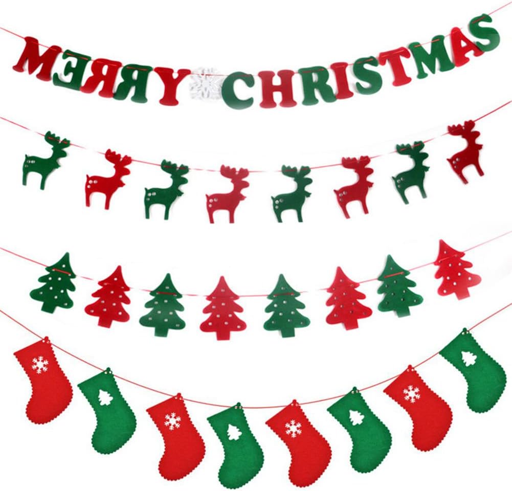 flintronic Festone Natale, Set Decorazioni Natale Festone in Feltro ...