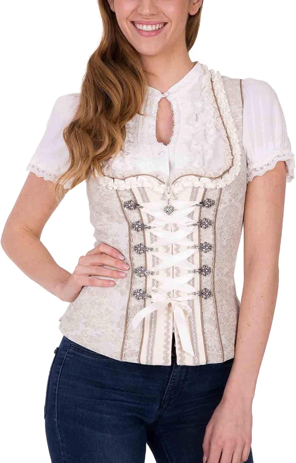 Krüger Damen Trachten Mieder, Modell: Country Lady, beige, Art.-Nr ...