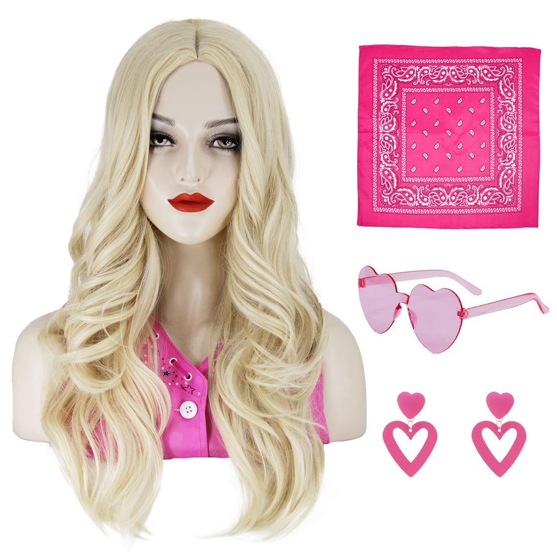 Mersi Blonde Weird Wig for Cowgirl Costume Women Long Blonde Wig with ...