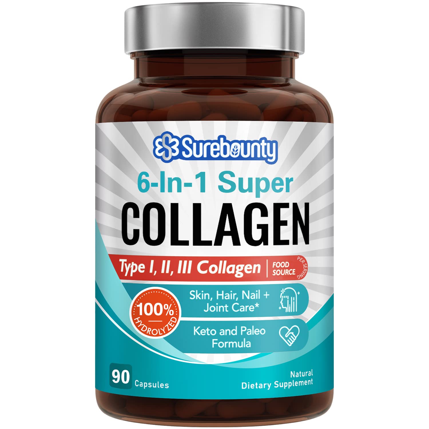 Mua Multi Collagen Complex, Type I, II, III, 6-in-1 Super Collagen with ...
