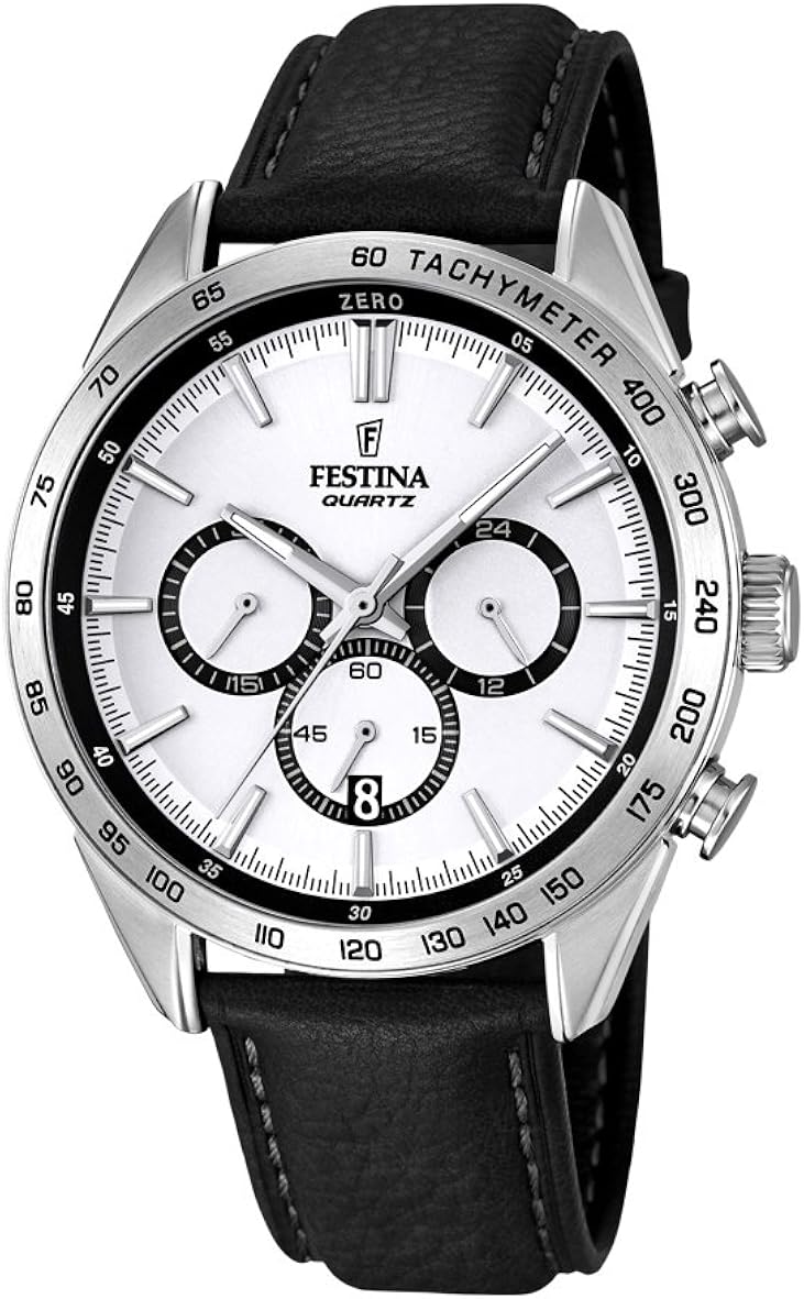 Festina Men's Quartz Watch with White Dial Chronograph Display and ...