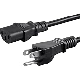 Amazon.com: Standard 5ft (1.5m) 10 Amps 125 Volts Black 3 Prong AC ...