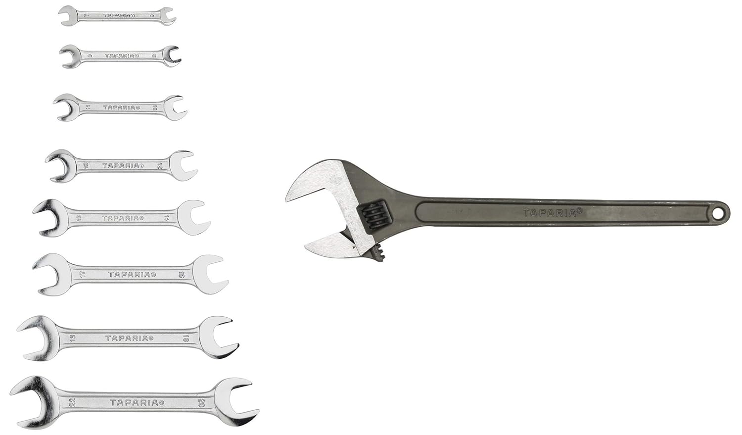 Taparia DEP-08 Double Ended Spanner Set&Taparia 1172-10 Adjustable ...