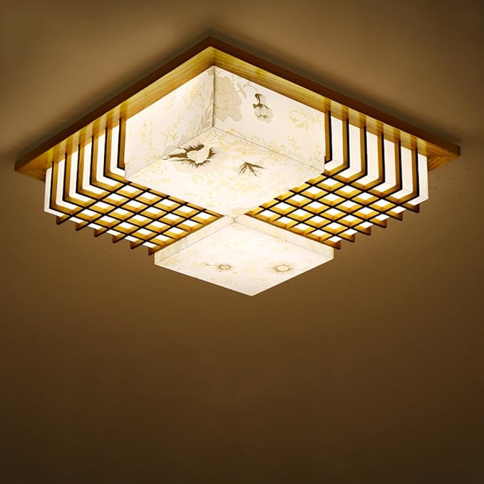 Japanese Ceiling Light Simple Korean Wooden Living Room Light Project ...
