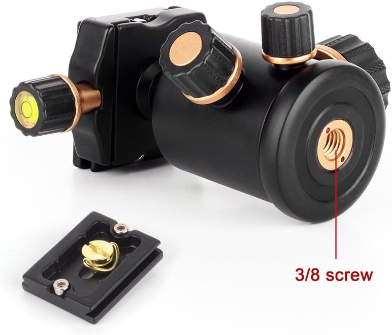 Pergear TH3 Pro DSLR Camera Tripod Ball Head, 8KG/17.6lbs Loading Capacity, 360 Degree Swivel ...