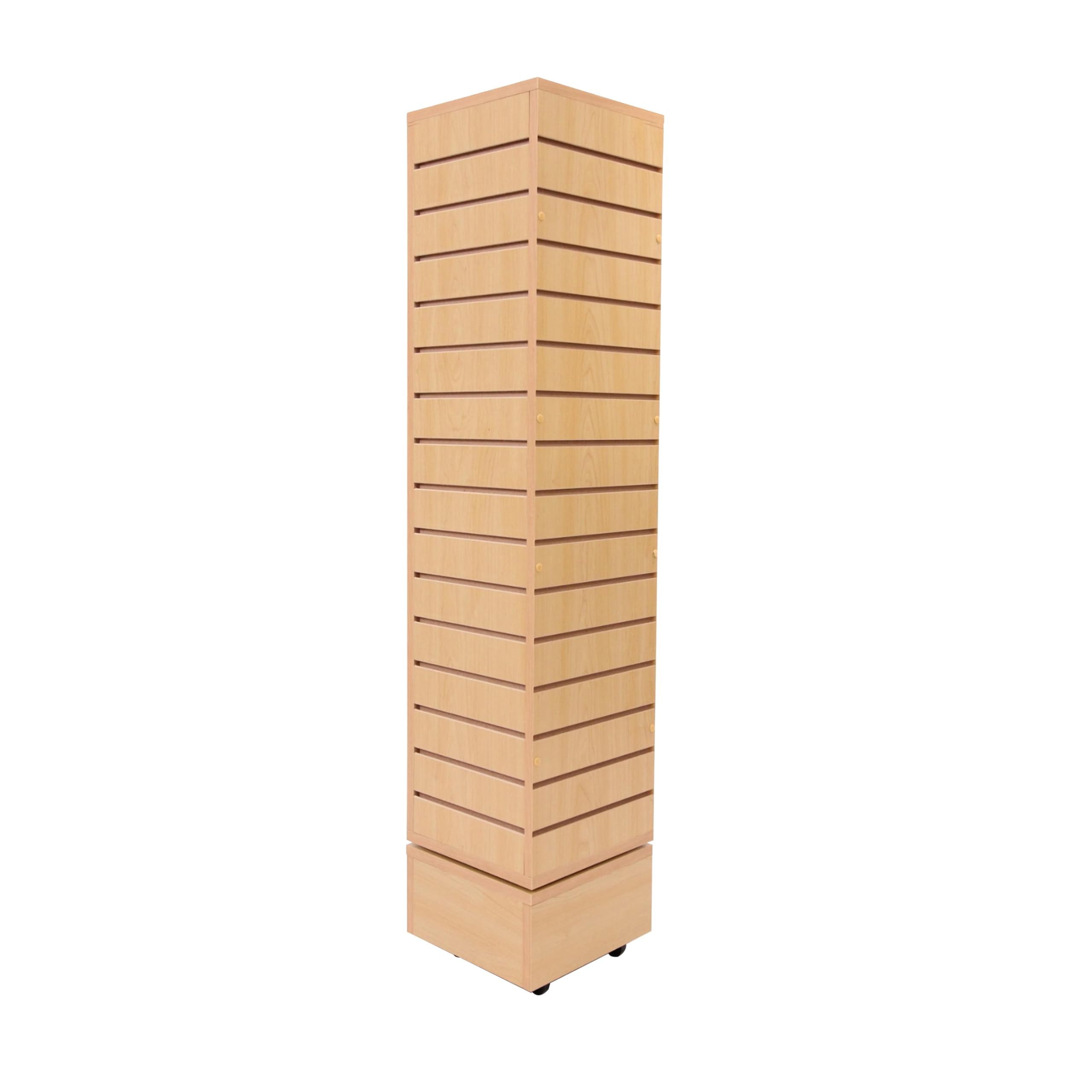 SSWBasics Slatwall Tower - Rotating And Rolling - Maple Color Finish ...