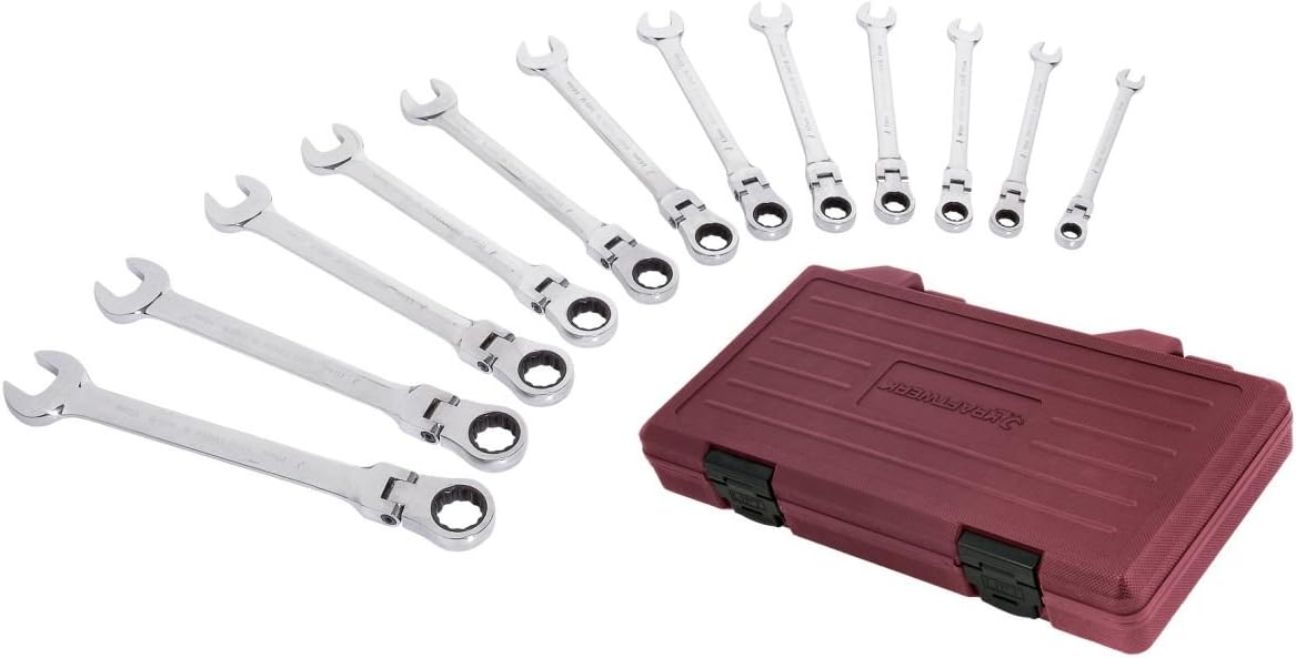 Kraftwerk 3403 54 Flex Click Wheel Ratchet Combination Spanner Set 12 ...