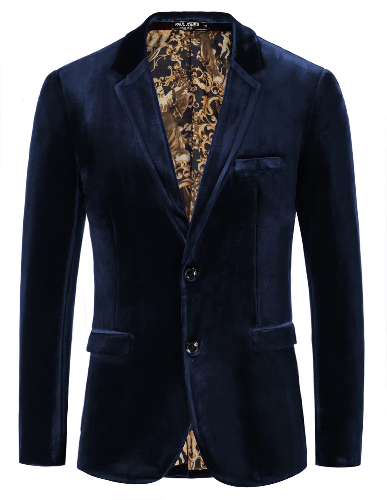 PJ PAUL JONES Men's Velvet Tuxedo Blazer Slim Fit Solid Suit Jacket Two ...