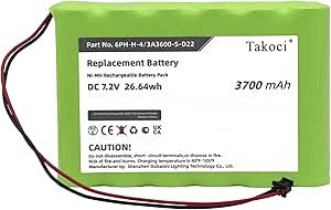 Amazon.com: TAKOCI Replacement Battery for 6PH-H-4/3A3600-S-D22 ADT ...