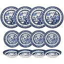 Amazon.com: Churchill Blue Willow Dinner Plates, Salad Plates and Coupe ...