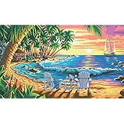 Amazon.com: Dimensions Crafts Paintworks Paint by Number Kit, Sunset Beach