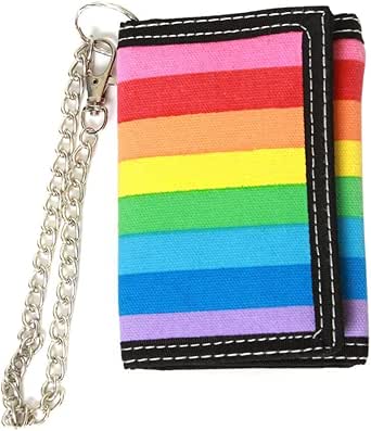 Rainbow Colored Wallet w/Chain at Amazon Men’s Clothing store