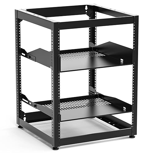 Eazy2hD 15U Open Frame Network Rack for Server & AV Gear, Wall ...