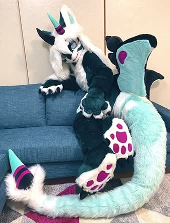 Amazon.com: FurryWu Studio Japan Kemono Kawaii Ghost Dragon Fursuit ...