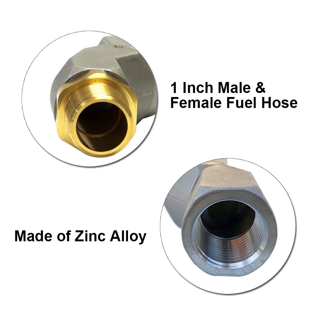 1 Inch Fuel Hose Swivel 360 Rotating Connector for Fuel Nozzle Multi ...