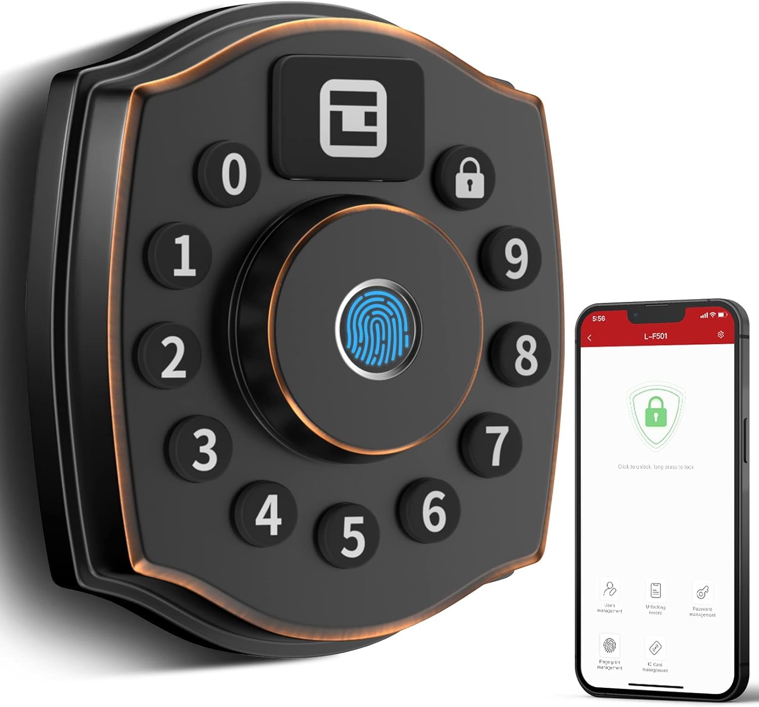 Mua Geek Smart Door Lock Fingerprint Door Lock with App, Smart Deadbolt ...