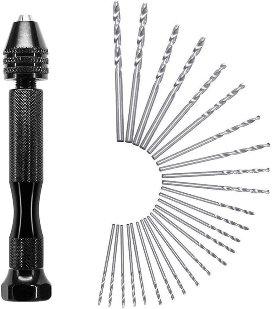 25 Pieces Twist Drill Bits Precision Pin Vise Mini Micro Hand Drill Bit ...