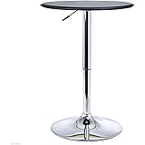 HOMCOM 42” Rustic Industrial Metal Elm Wood Top Bar Height Standing ...